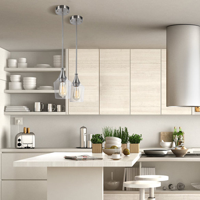 Ebern Designs Baldon 1 - Light Silver Bell Pendant | Wayfair